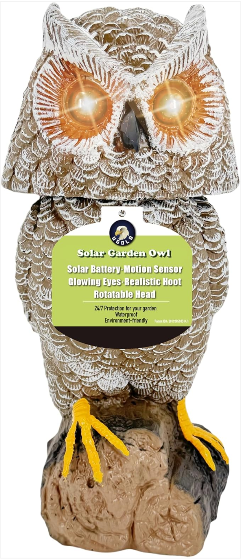Smart Garden Protector: Solar Powered Garden Owl with Motion Detection ...