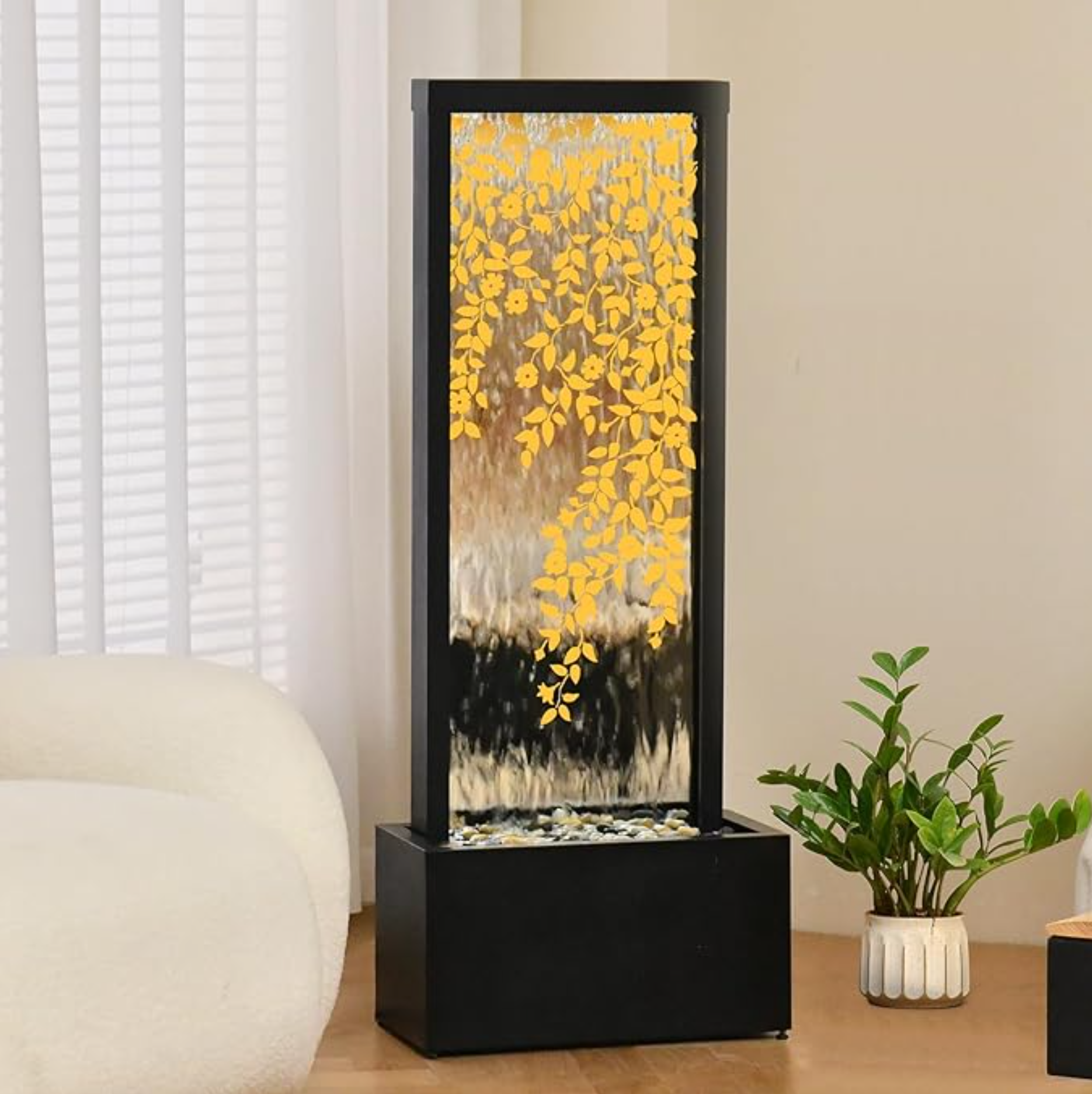Stunning Vertical Water Feature: The 46" H Modern Mirror Fountain ...